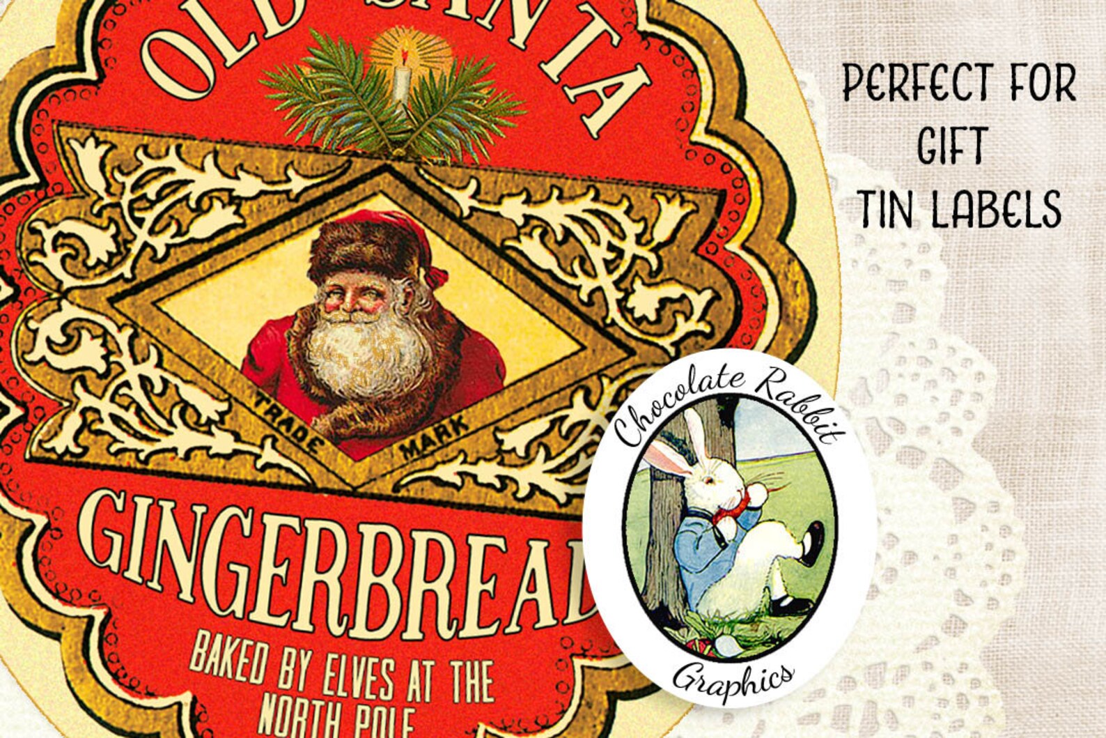 Vintage Christmas Gingerbread Label Printable Cookie Labels | Etsy