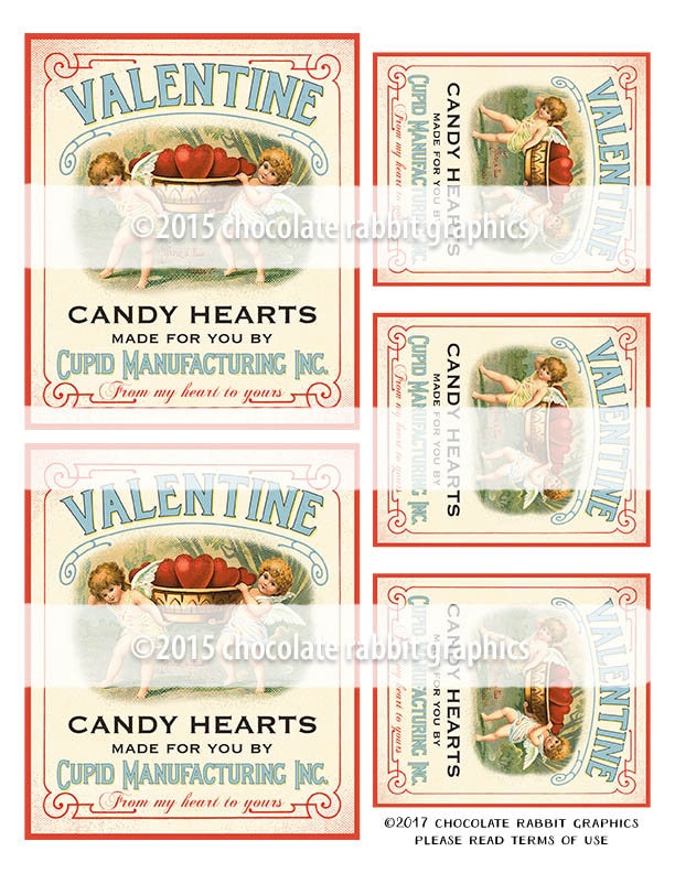 Vintage Valentine Candy Label Printable Valentine Tag | Etsy