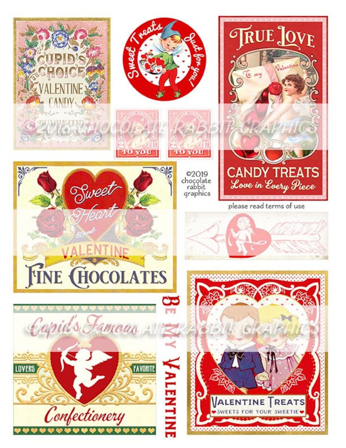 Valentine Candy Labels Printable Valentine Treat Tags - Etsy