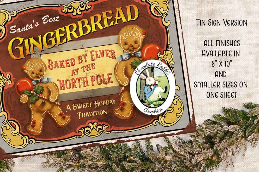 Christmas Gingerbread Labels Vintage Style Printable - Etsy