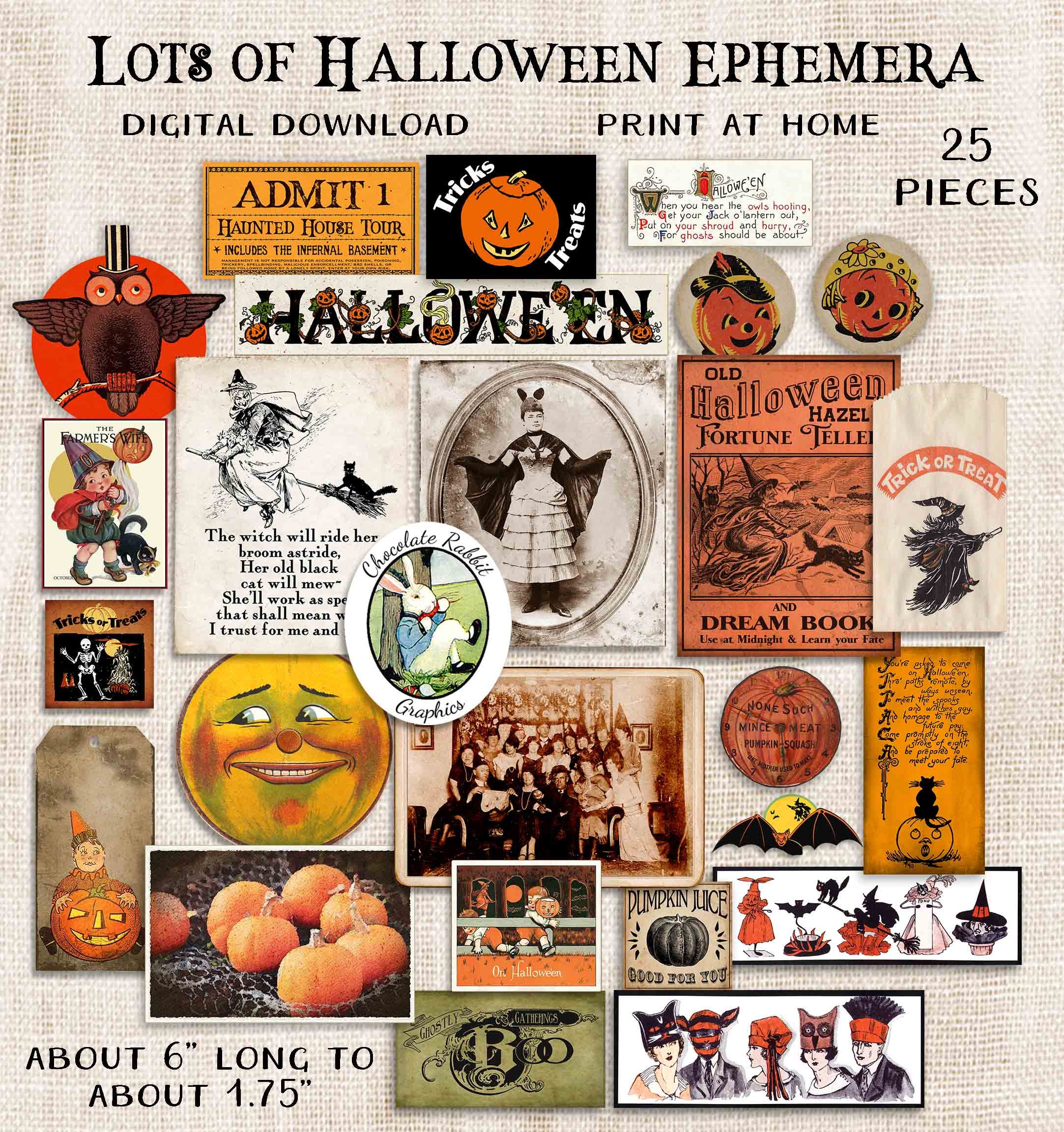 Vintage Halloween Ephemera Printable Junk Journal Clip Art | Etsy