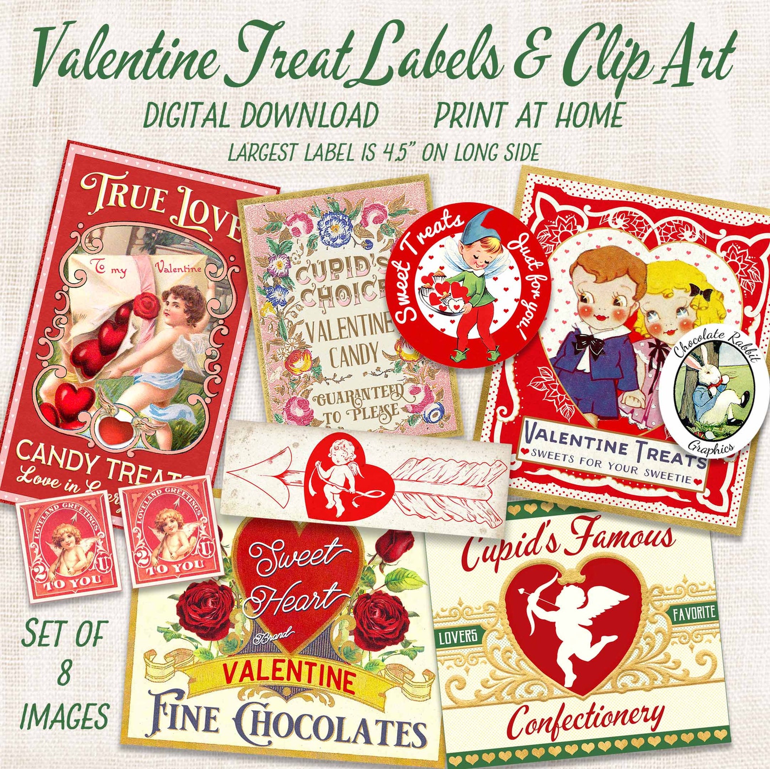 Valentine Candy Labels Printable Valentine Treat Tags - Etsy