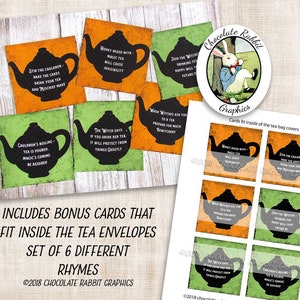 Halloween Tea Bag Envelopes, Printable Witch Tea Bag Covers, Tea Party ...