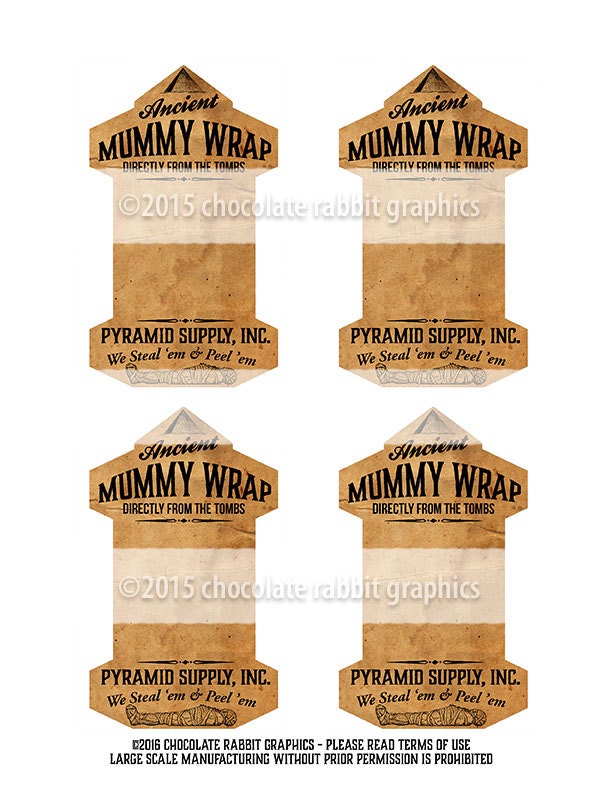 Mummy Wrap Halloween Card Vintage Style Digital Download | Etsy