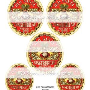 Vintage Christmas Gingerbread Label, Printable Cookie Labels, Digital ...