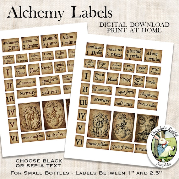 Instant Download Printable Stickers Poison Potion Labels Witch Cards ...
