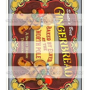 Christmas Gingerbread Labels, Vintage Style Printable Christmas Tags ...