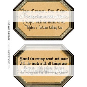 Halloween Spell Cards Tags Potion Labels Spellbook Primitive Digital ...