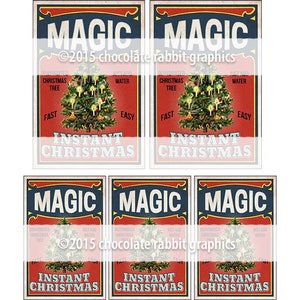 Vintage Magic Christmas Potion Label, Christmas Tree Label, Printable ...