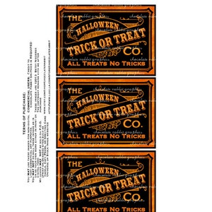 Halloween Treat Candy Label Digital Download Printable Tags DIY Vintage ...
