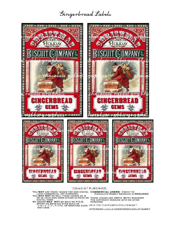 Christmas Gingerbread Cookie Labels Digital Download Printable | Etsy