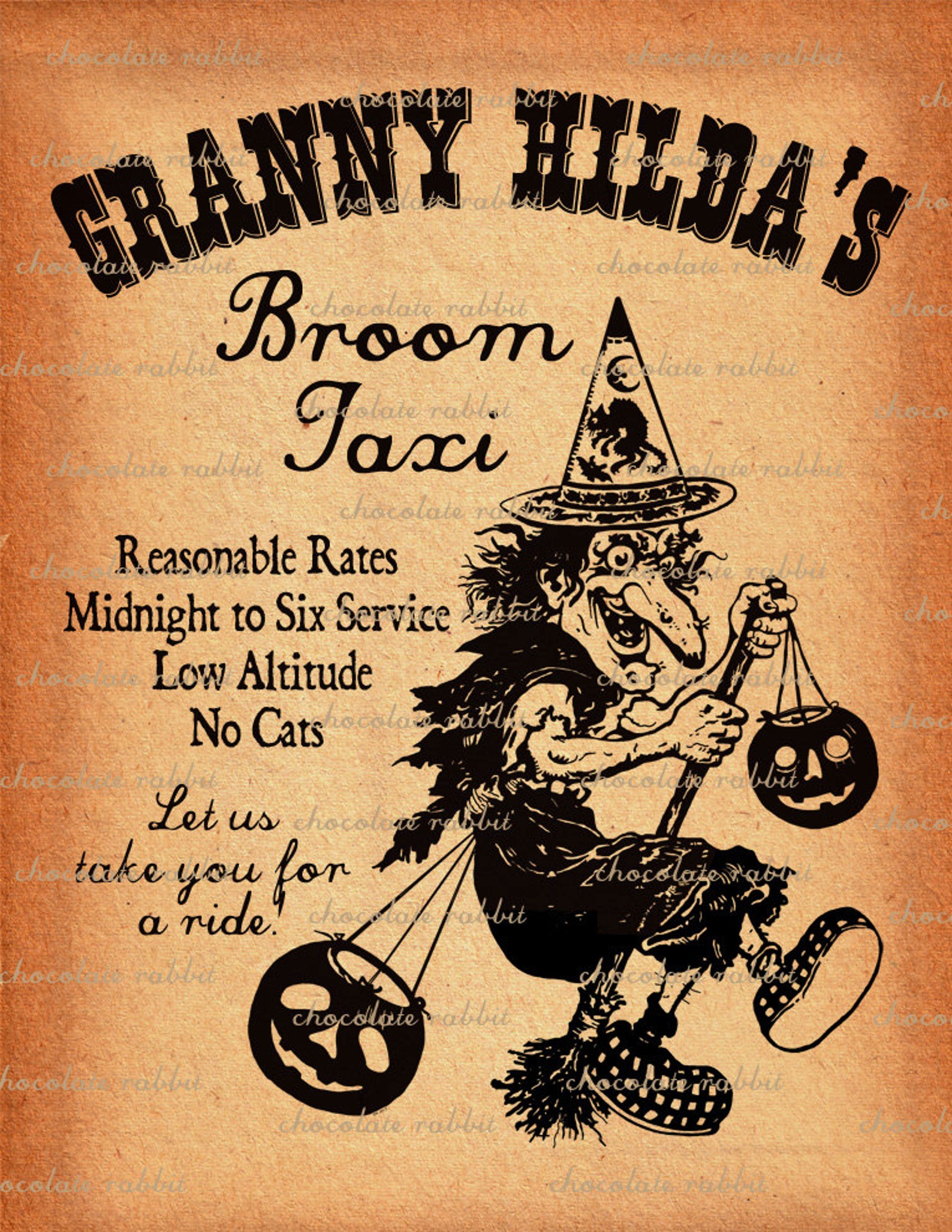 Vintage Halloween Witch Digital Download Clip Art Printable Etsy