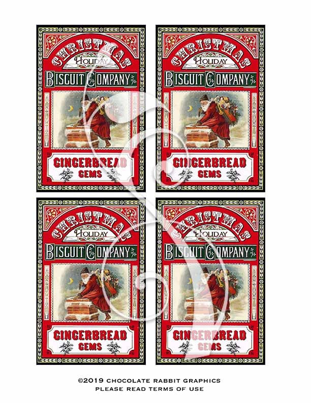 Christmas Gingerbread Cookie Labels Digital Download - Etsy Canada