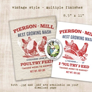 Chicken Feed Sack Sign, Digital Download, Country Vintage Style ...