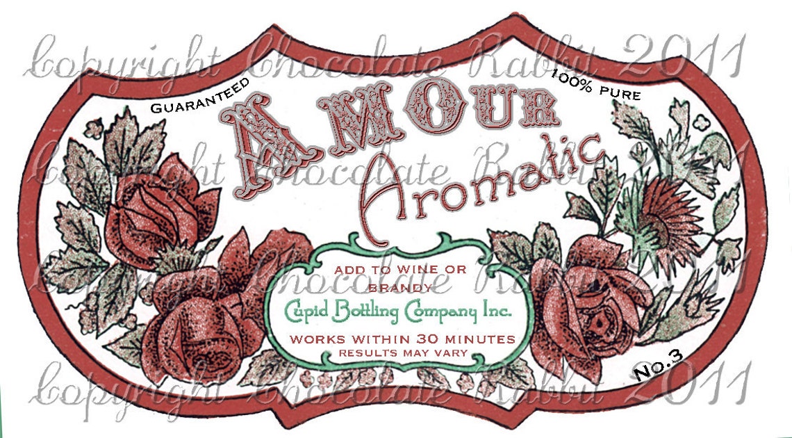 Love Potion Labels Vintage Style Valentine Labels Valentine - Etsy UK