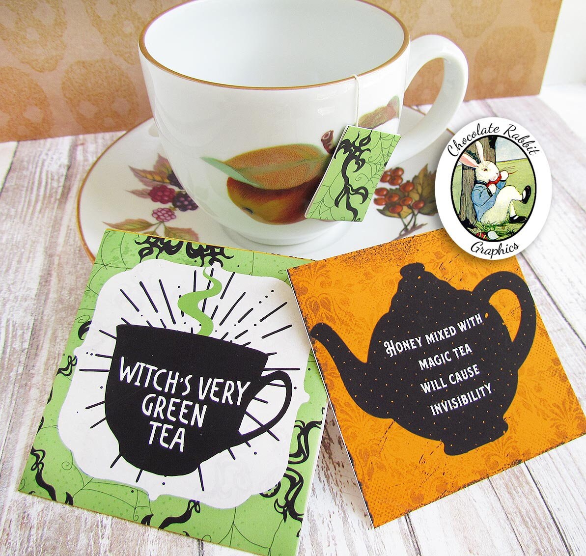 Halloween Tea Bag Envelopes Printable Witch Tea Bag Covers | Etsy