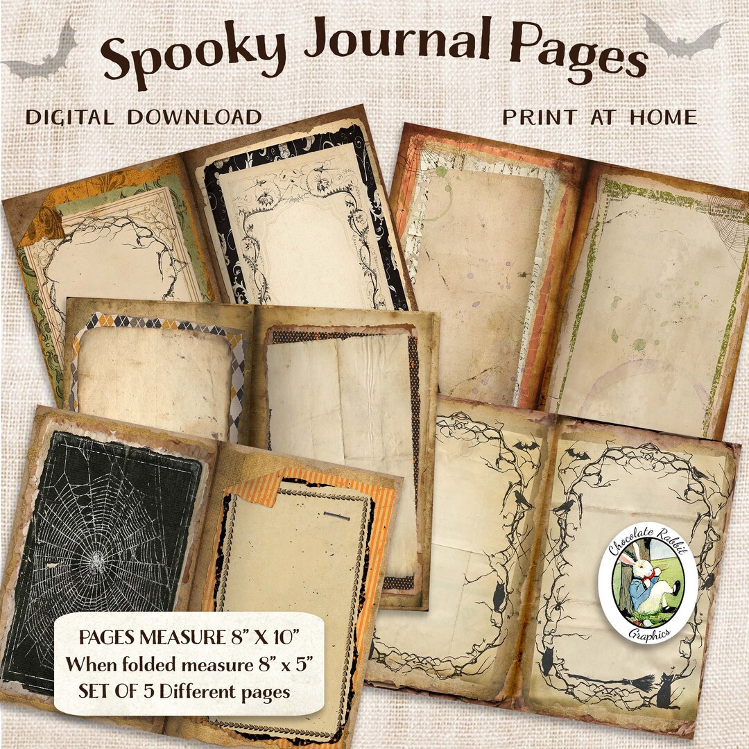 Halloween Junk Journal Kit Digital Download, Printable Blank Spell Book ...