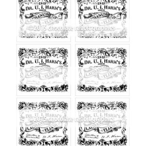 Victorian Laudanum Bottle Label, Digital Halloween Potions, Printable ...