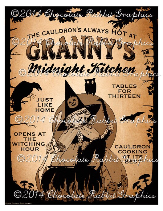 Halloween Sign Printable Witch Digital Download Vintage Style | Etsy