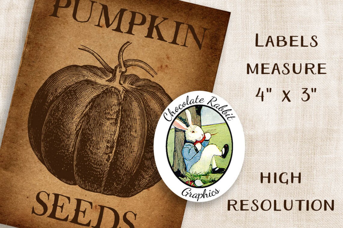 Vintage Style Pumpkin Labels Primitive Labels Country | Etsy