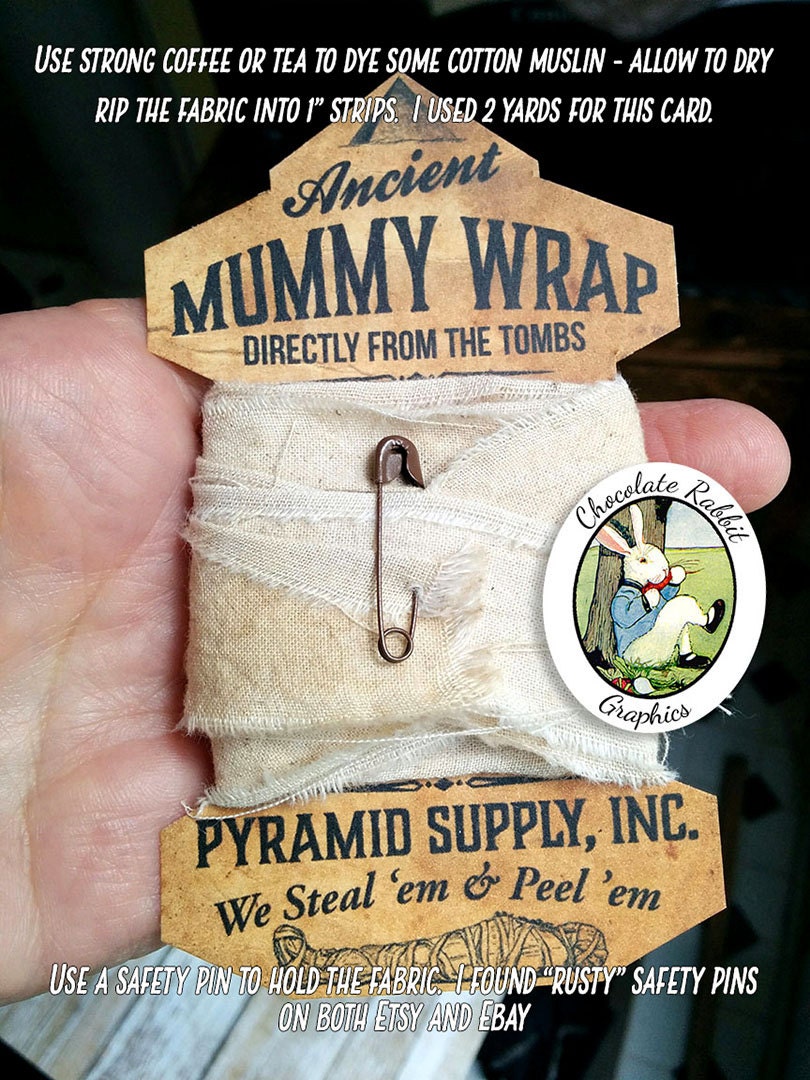 Mummy Wrap Halloween Card Vintage Style Digital Download | Etsy