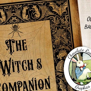 Halloween Witch Companion Spell Book Cover, Printable Spell Book ...