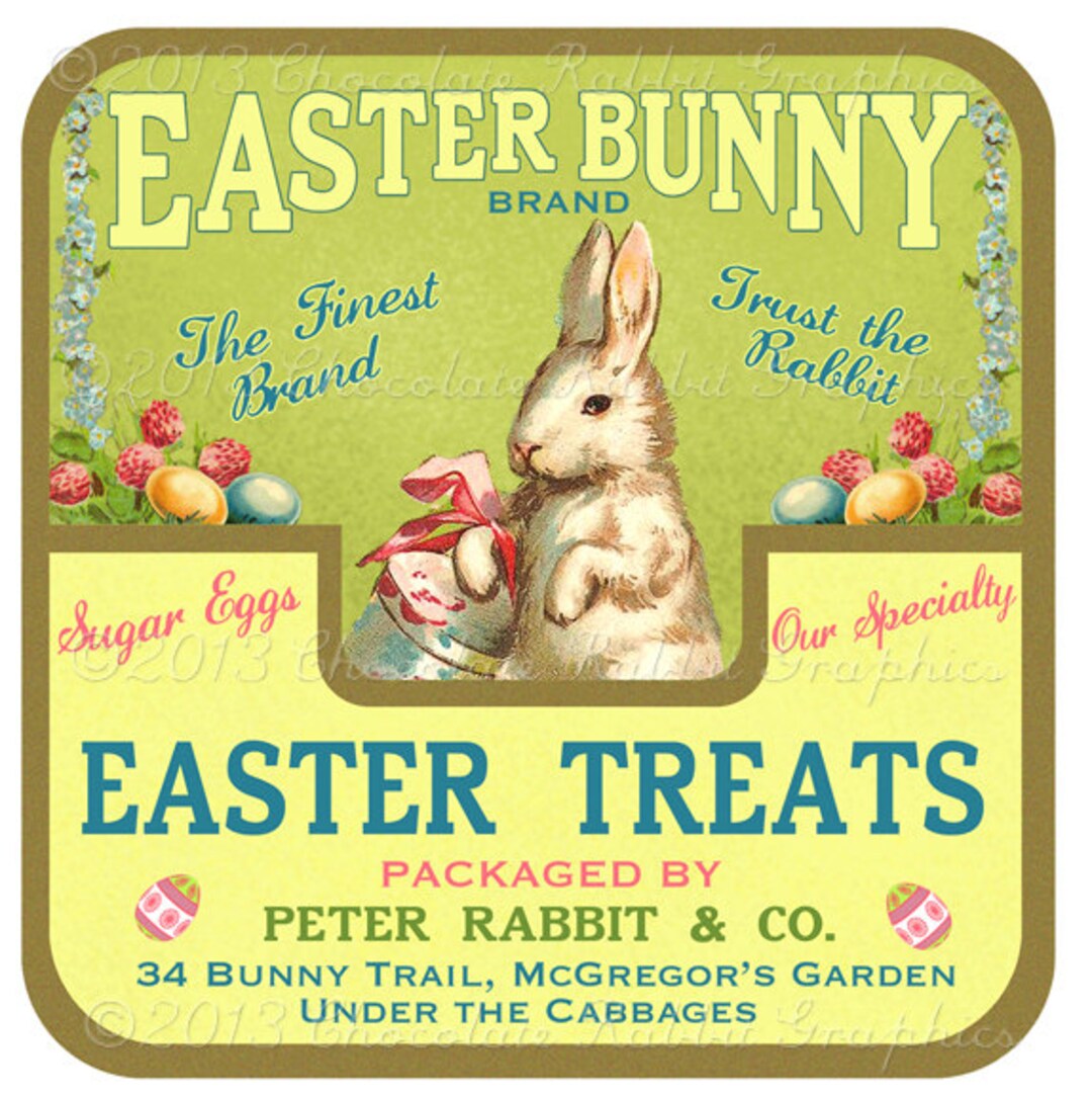 Easter Candy Label Printable, Digital Bunny Treat Bag Tags - Etsy
