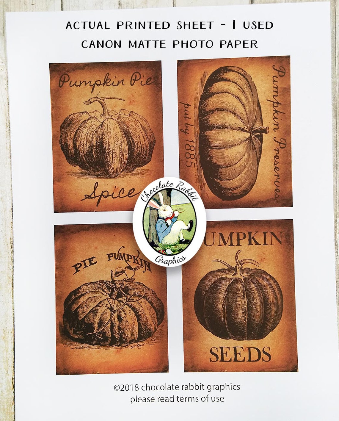 Vintage Style Pumpkin Labels Primitive Labels Country | Etsy