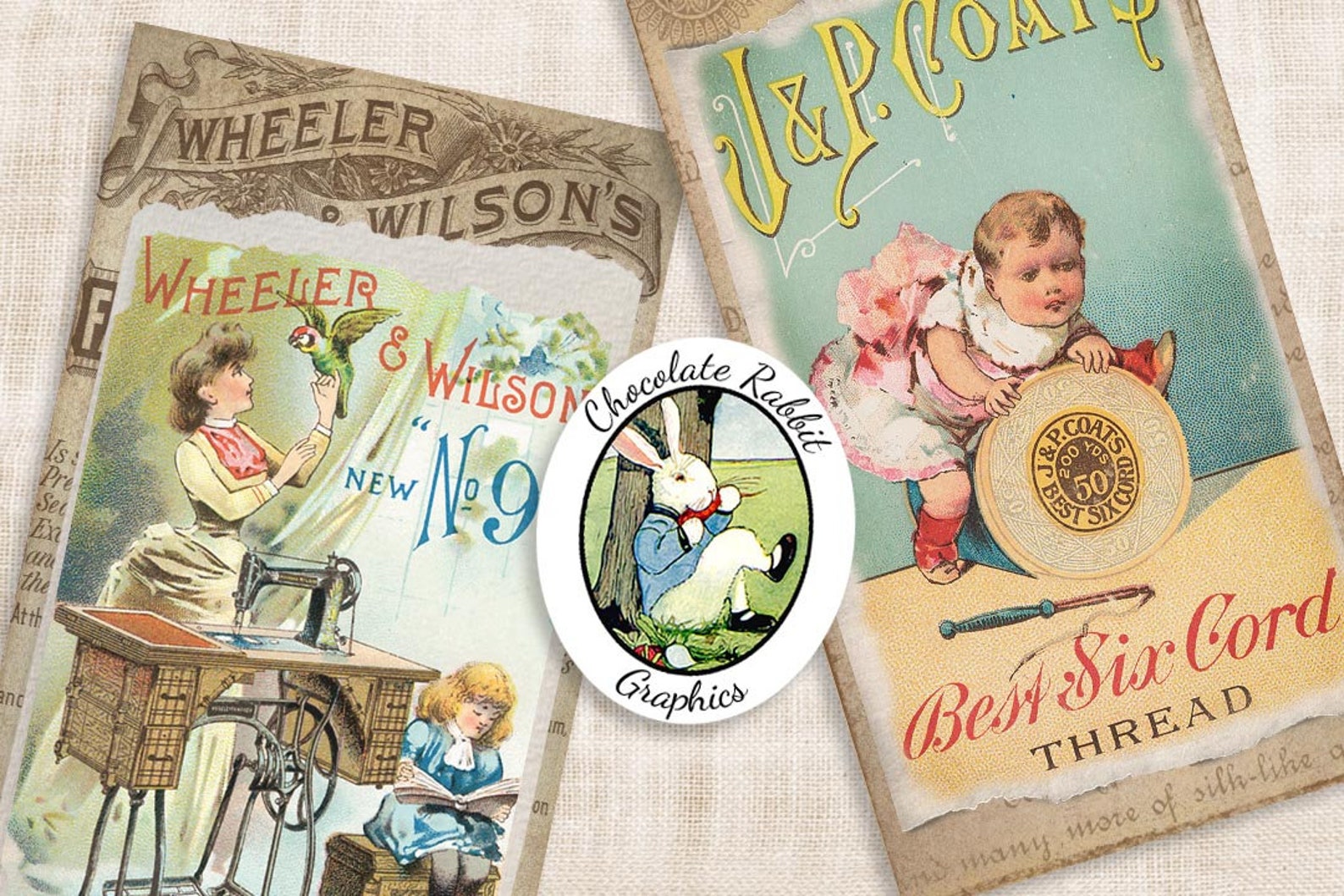 Vintage Style Sewing Cards Printable Button Cards Digital | Etsy