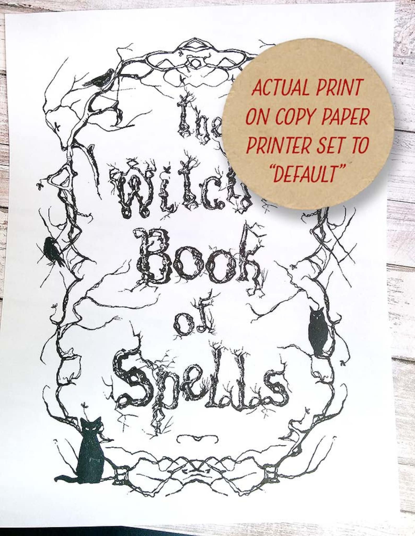 Printable Halloween Spell Book Cover Book of Shadows Digital - Etsy