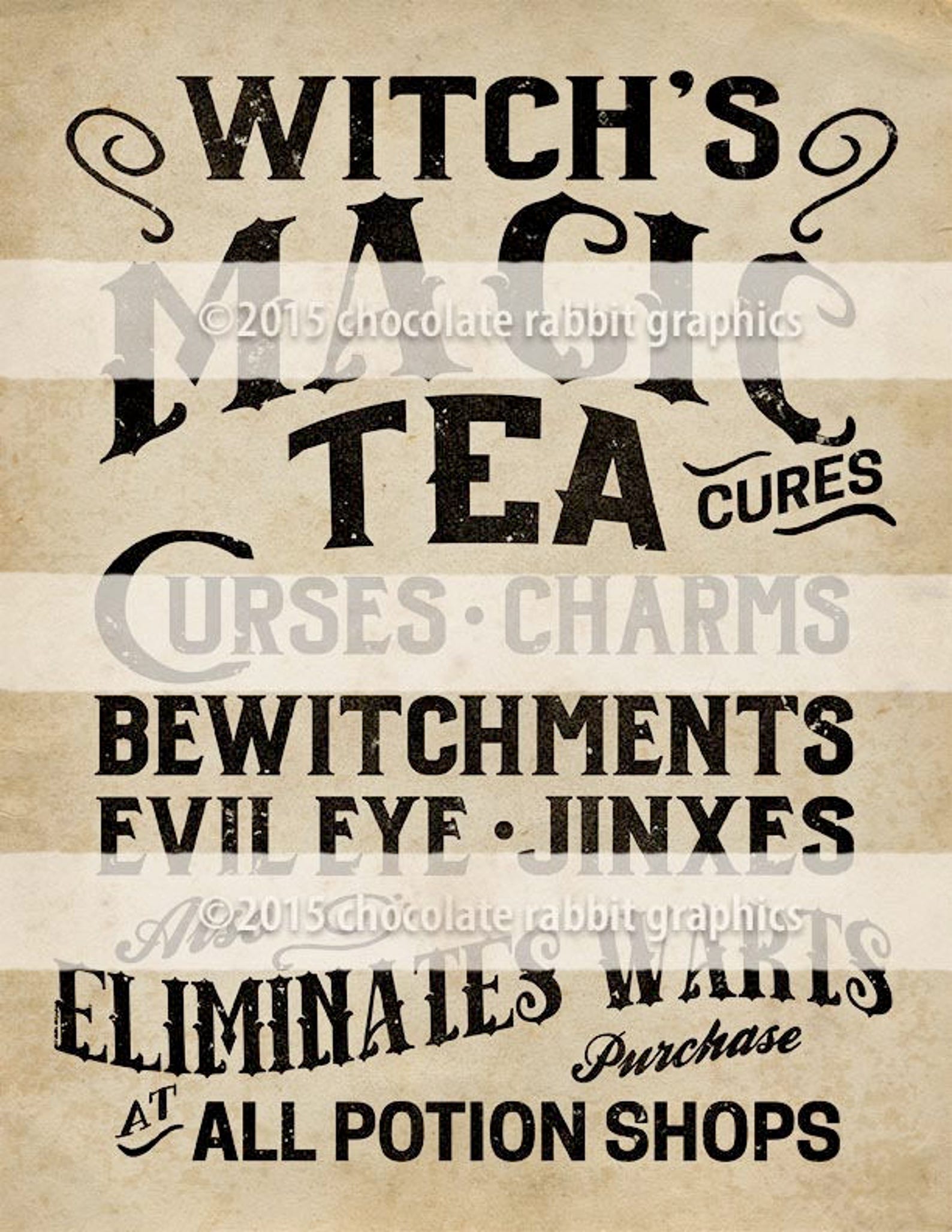 Halloween Witch Tea Printable Sign Vintage Digital Download | Etsy