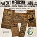Quack Medicine Apothecary Bottle Labels, Digital Country Primitive ...