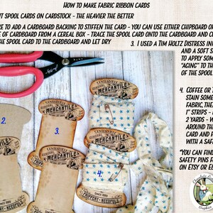 Ribbon Lace Bobbin Thread Floss Spool Holder Cards Vintage Primitive ...