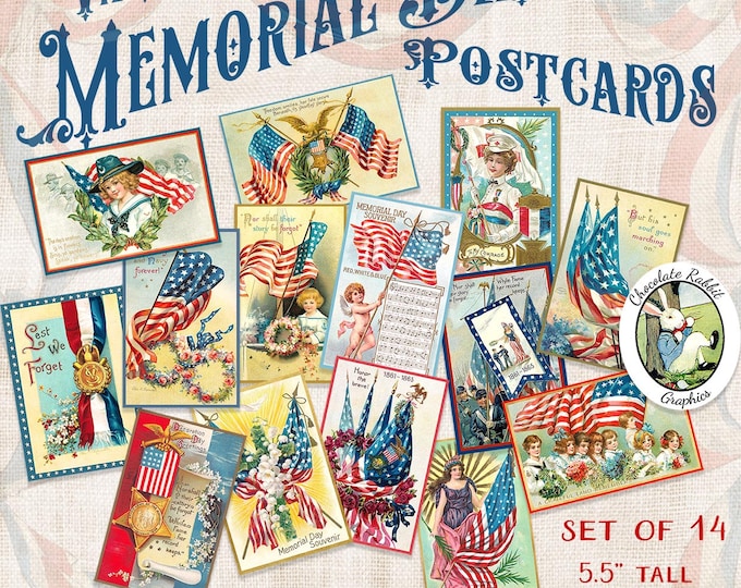 Vintage Memorial Day Postcards Printable Cards Printable - Etsy