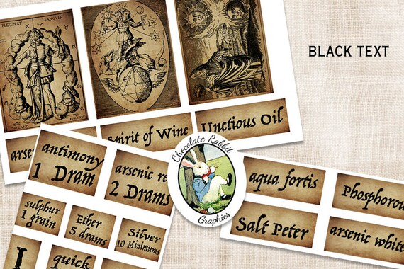 Instant Download Printable Stickers Poison Potion Labels Witch Cards ...