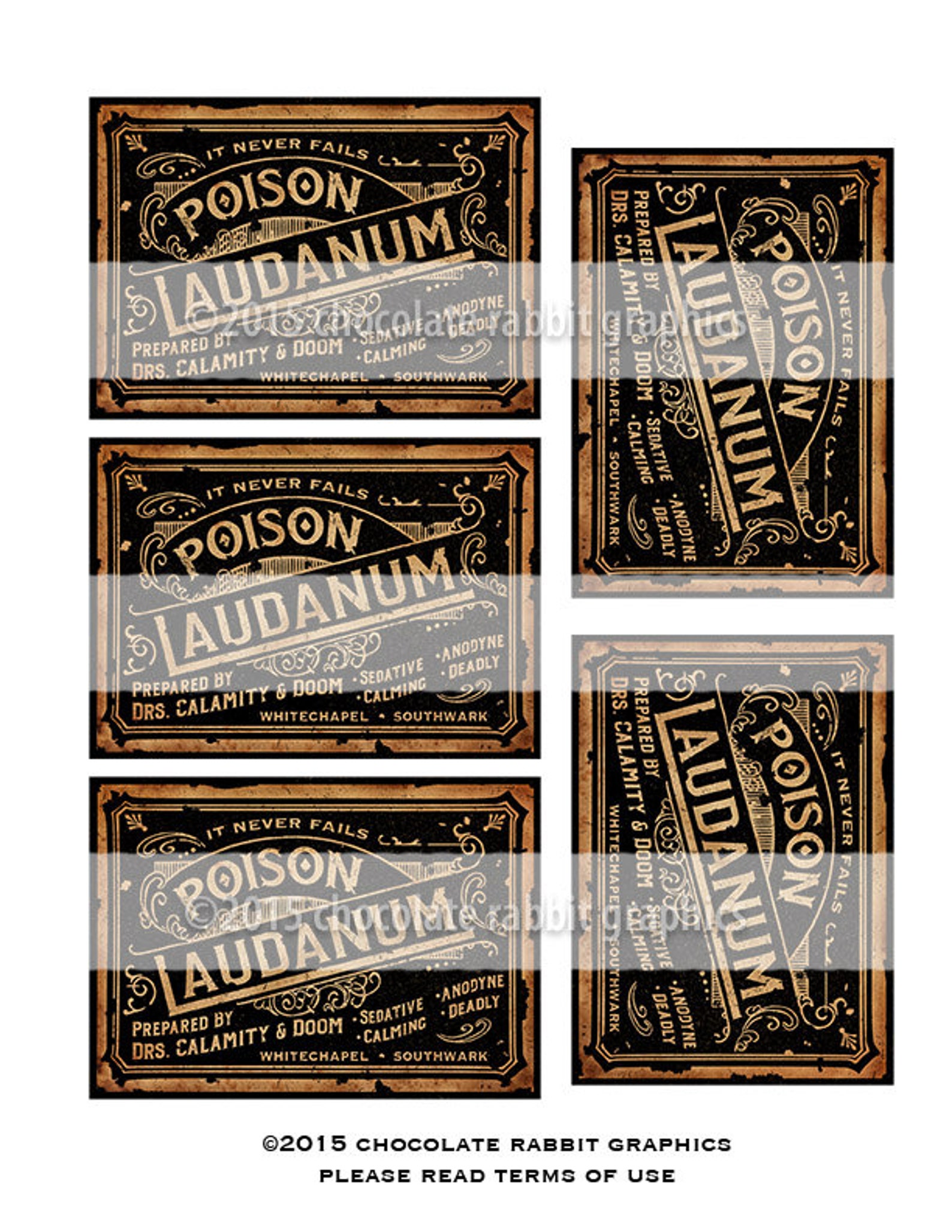 Victorian Poison Laudanum Halloween Apothecary Bottle Label - Etsy