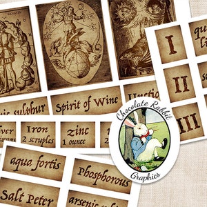 Alchemy Halloween Witch Potion Bottle Labels Tags Printable Digital ...