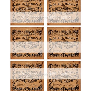 Victorian Laudanum Bottle Label, Digital Halloween Potions, Printable ...