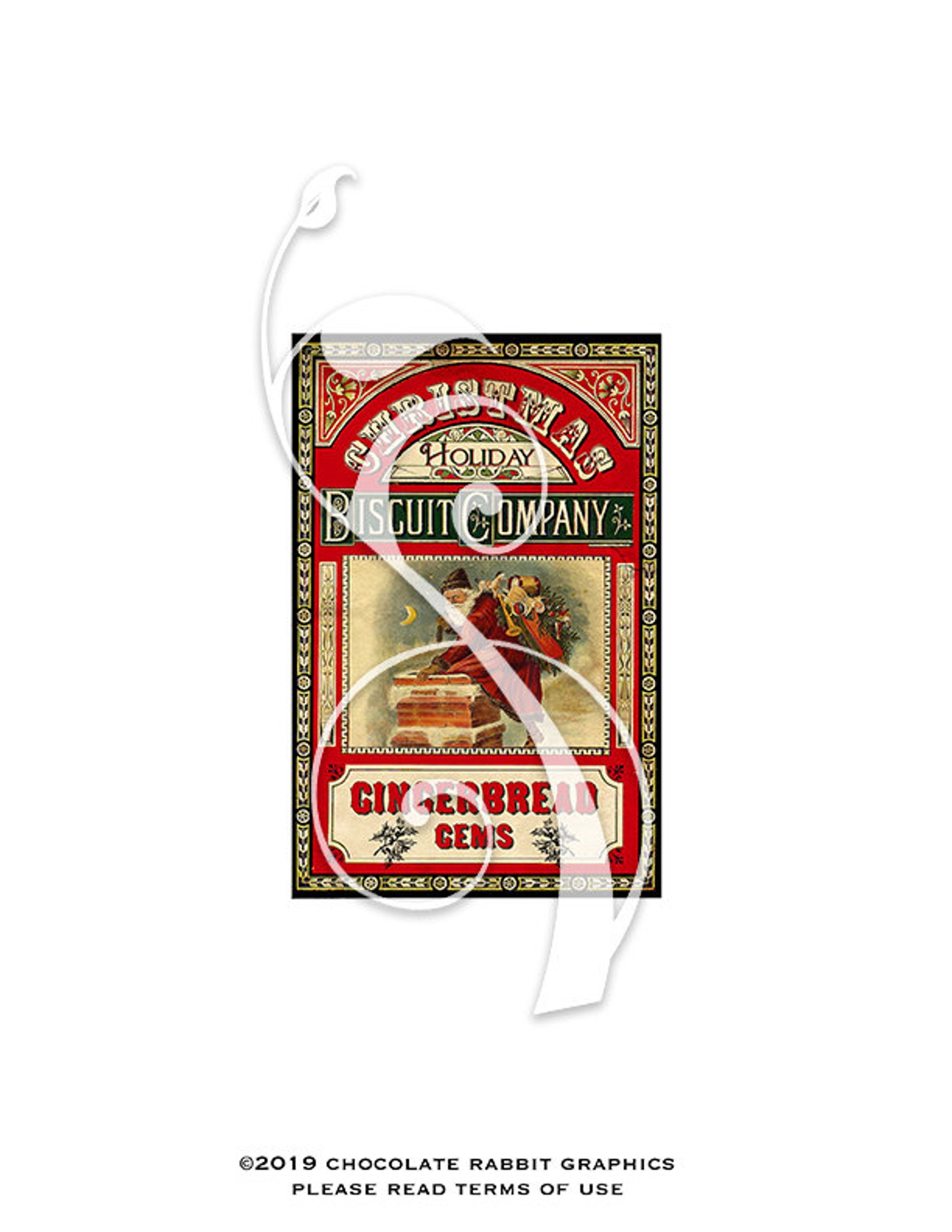 Christmas Gingerbread Cookie Labels, Digital Download, Printable ...