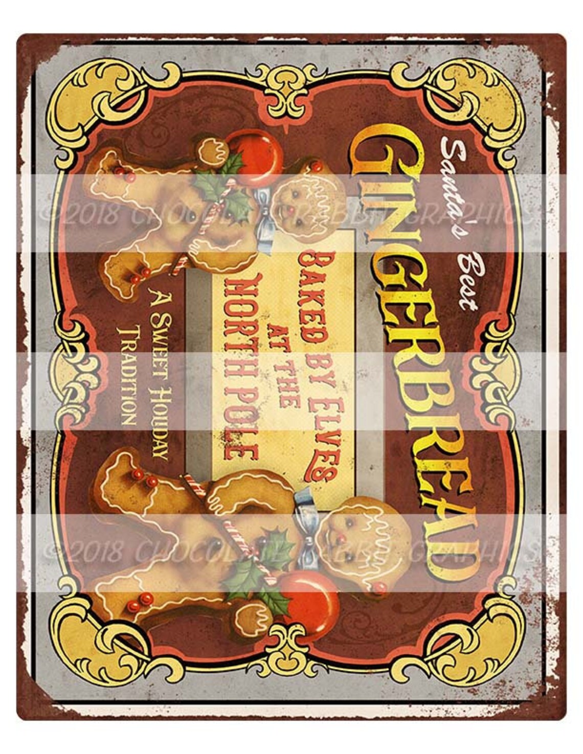 Christmas Gingerbread Labels Vintage Style Printable | Etsy