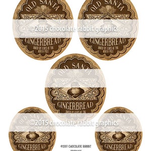 Vintage Christmas Gingerbread Label, Printable Cookie Labels, Digital ...