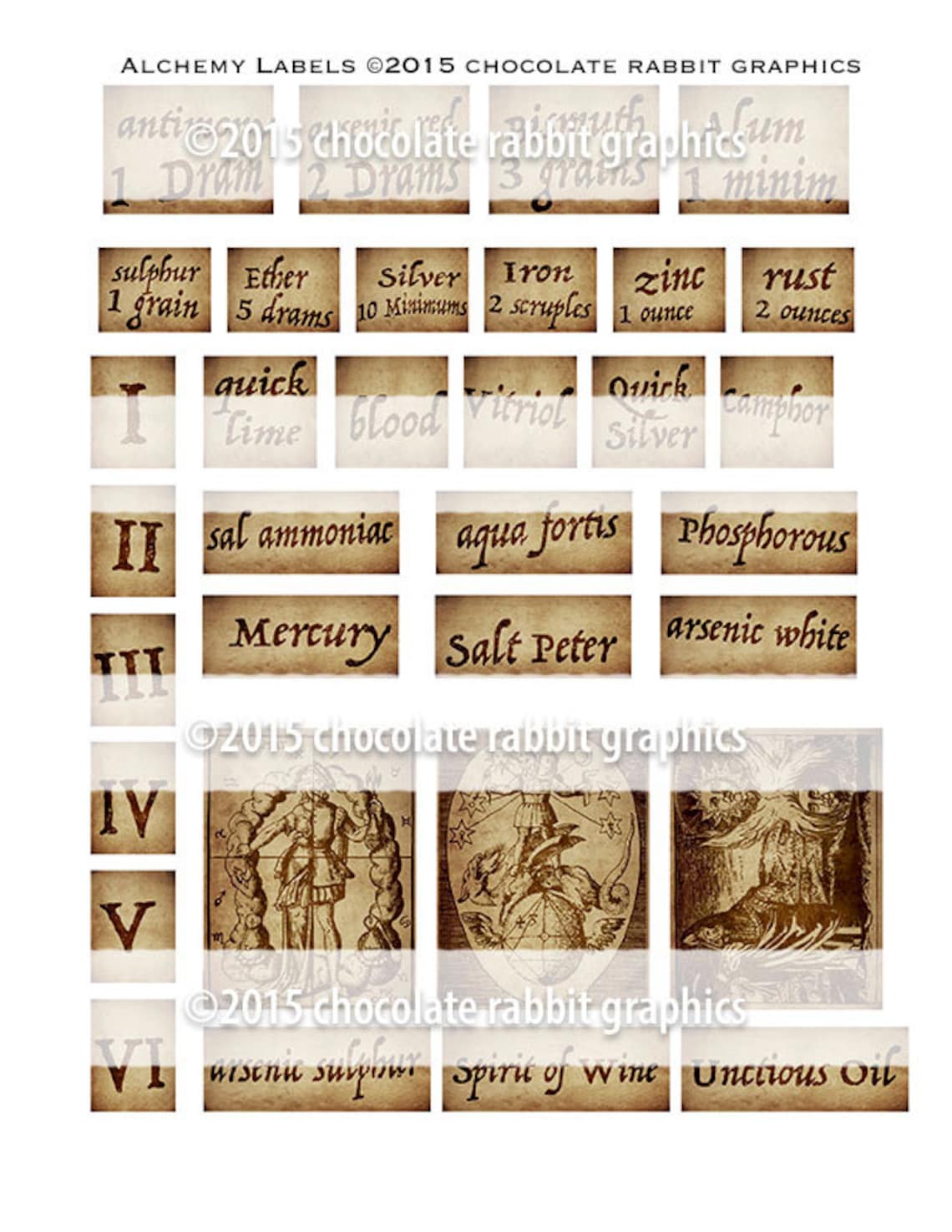 Alchemy Halloween Witch Potion Bottle Labels Tags Printable | Etsy