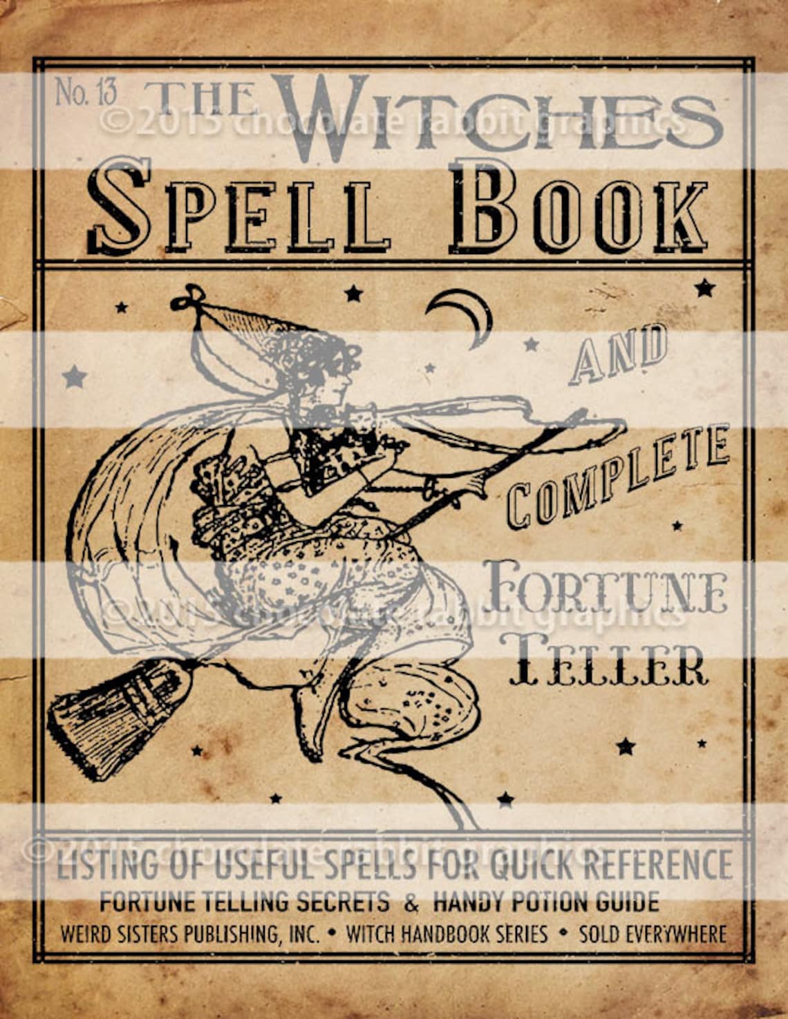Witch Halloween Spell Book Cover Digital Download Vintage | Etsy