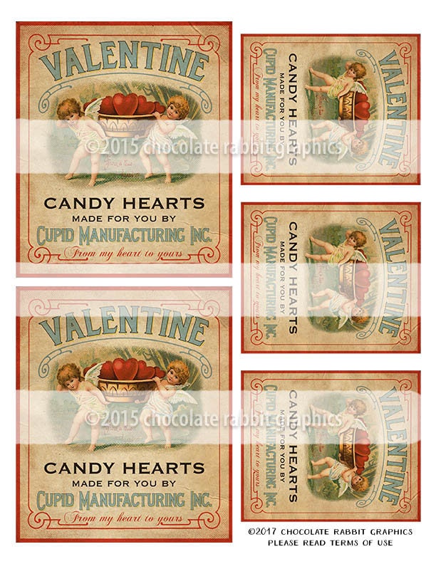 Vintage Valentine Candy Label Printable Valentine Tag | Etsy
