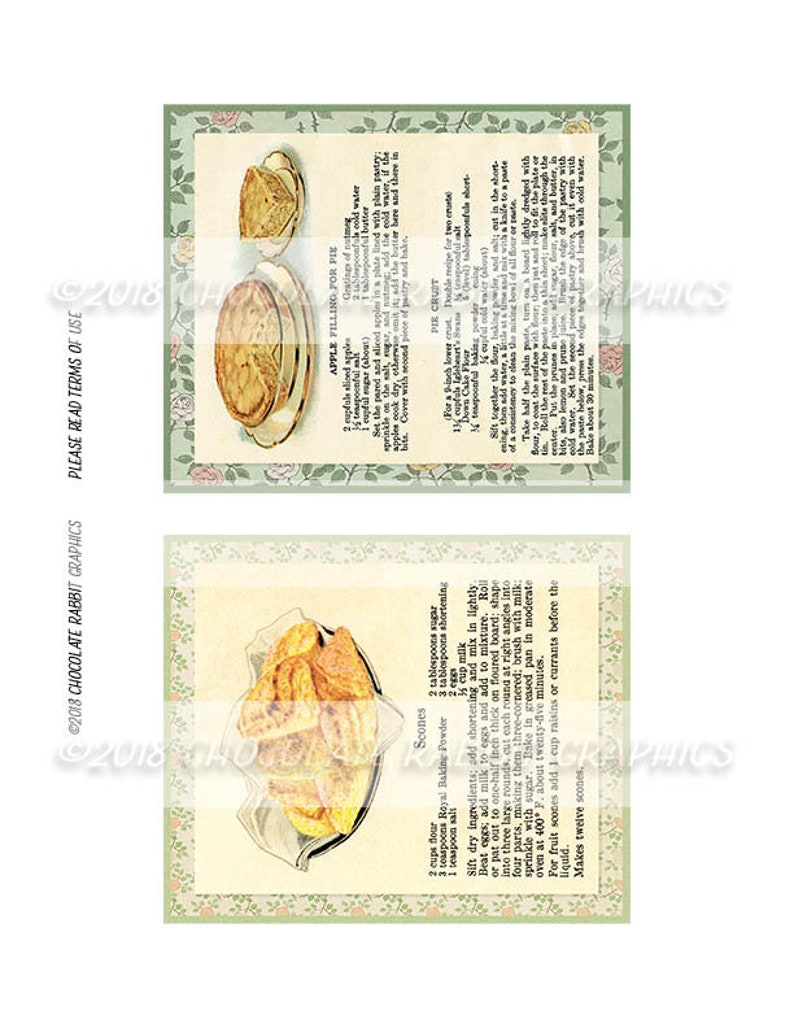 Vintage Recipe Cards Printable Country Recipes Digital | Etsy Canada