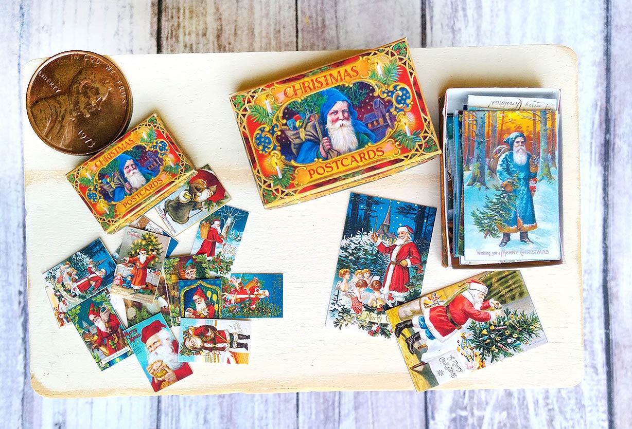 Dollhouse Miniature DIY Christmas Card Box Set Digital | Etsy