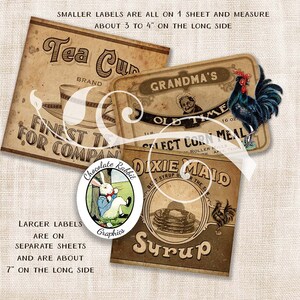 Country Labels, Breakfast, Digital Download, Printable Journal ...