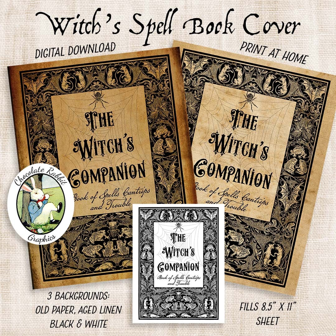 Halloween Witch Companion Spell Book Cover Printable Spell - Etsy UK