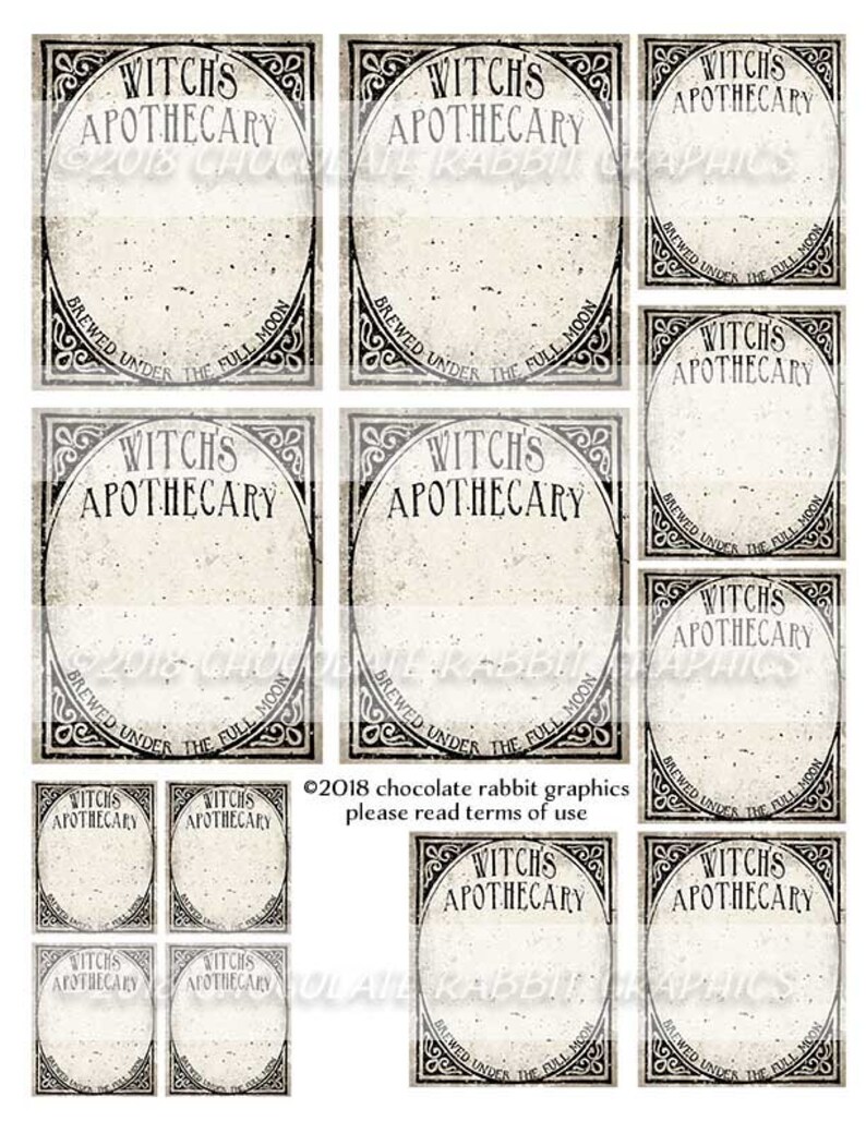 Blank Halloween Witch Potion Labels Witch Apothecary Label - Etsy Denmark
