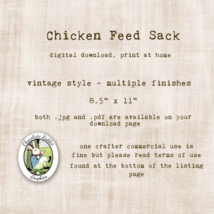 Chicken Feed Sack Sign, Digital Download, Country Vintage Style ...